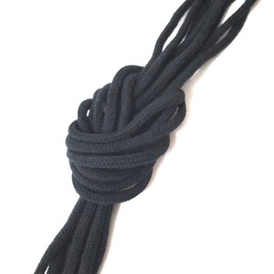 Approx 5mm-6mm Wide 5 Yds 50 Yds Black Cotton Cord ,string, Rope ...