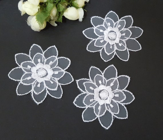 2-1/2 / 6.4cm Wide 5-10 Pcs White Layer Round Flower - Etsy