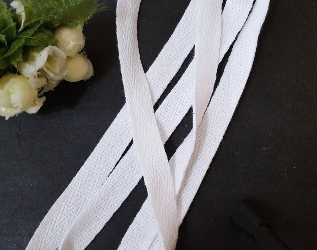 1/2 Inch / 13mm Width - 5 Yds - 50 Yds White Cotton Twill Tape (2 Arrow ...
