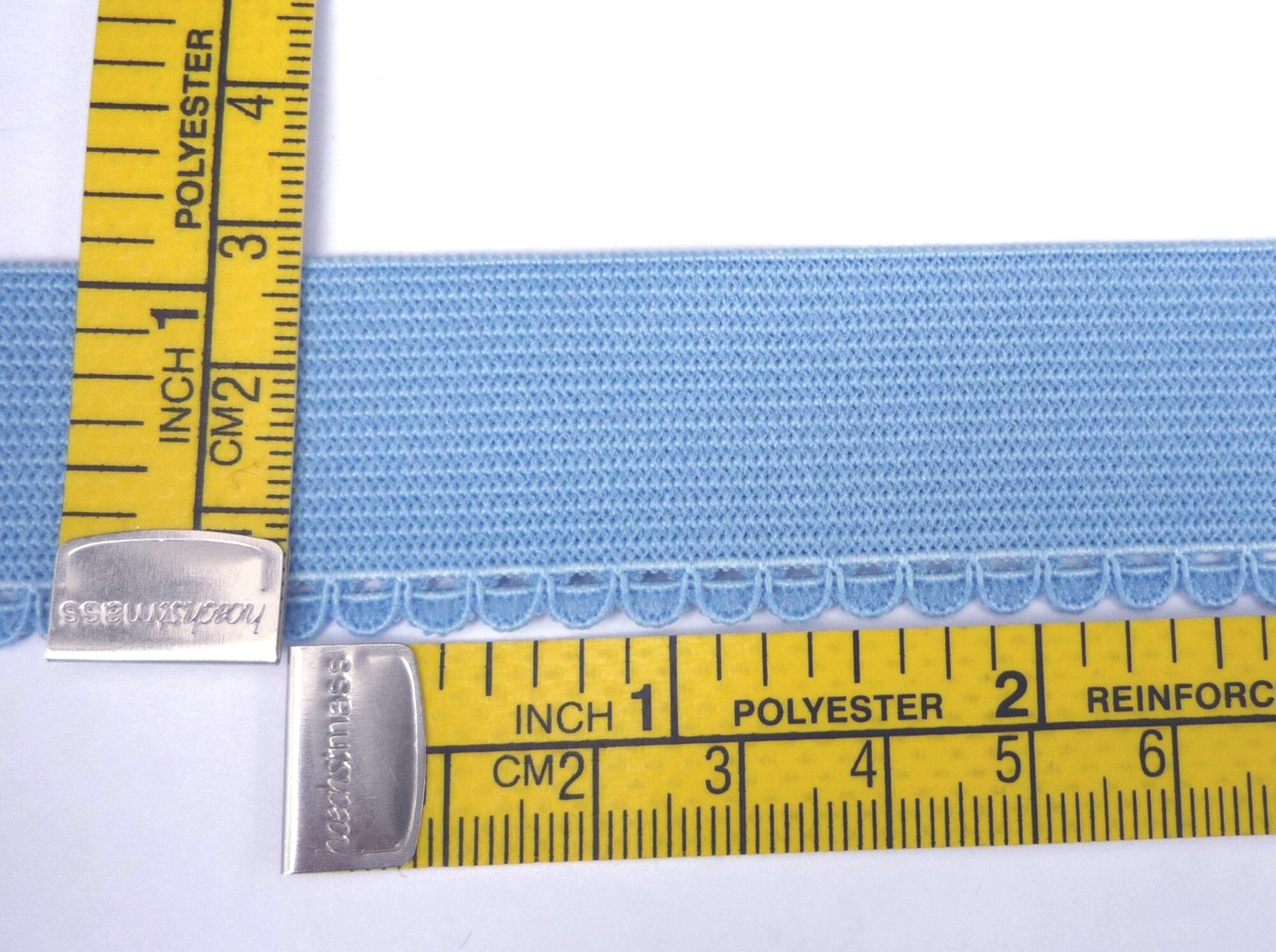 1 Inch / 2.5 Cm Width - 3 - 10 Yds Soft Hand Feel Copen Blue Scalloped ...