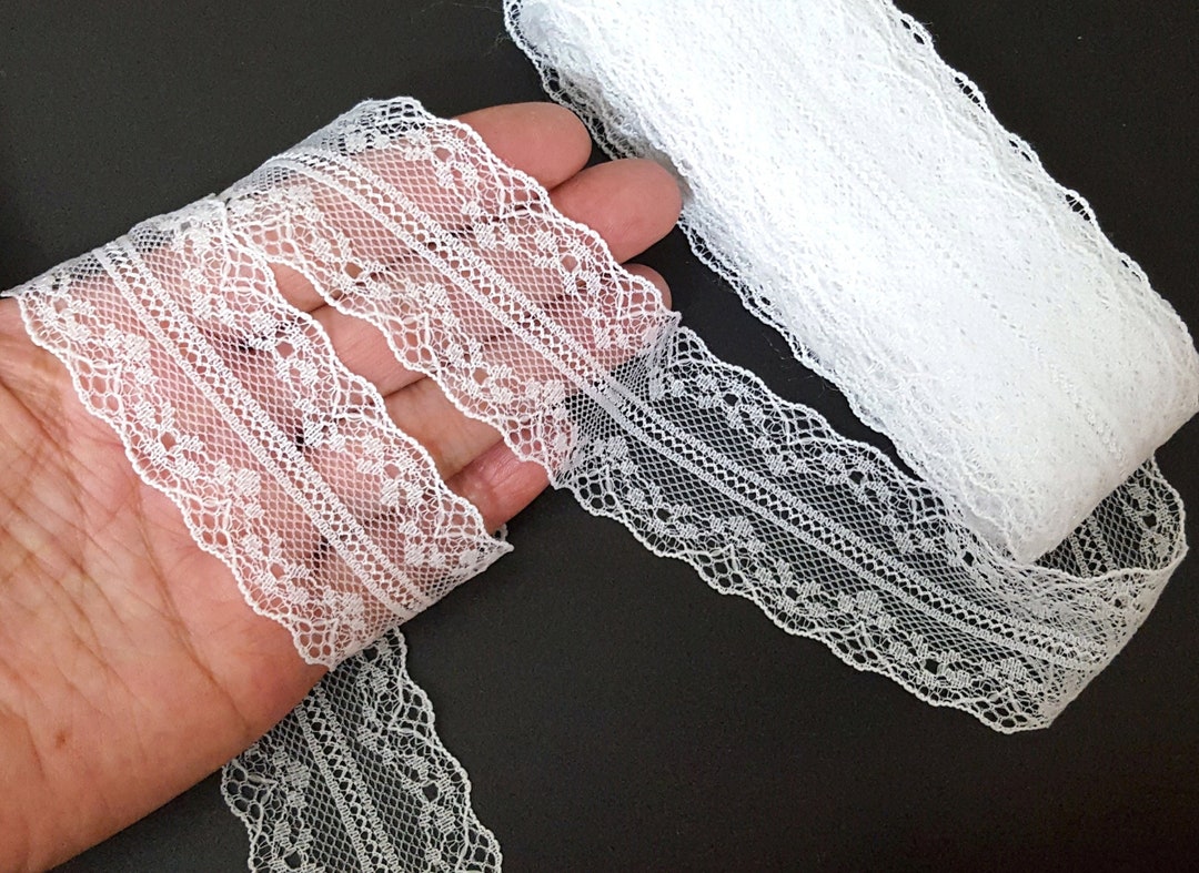 1 1 2 Inch 38mm Width 5yds 20 Yds Non Stretch White Polyester Lace