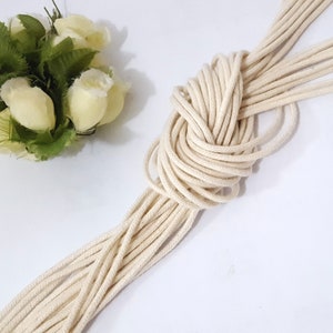 Approx 3mm Wide - 100 Yds / 200 Yds Beige Cotton Cord String Rope ...