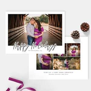 Christmas Card Photoshop Template Holiday Card Template - Etsy