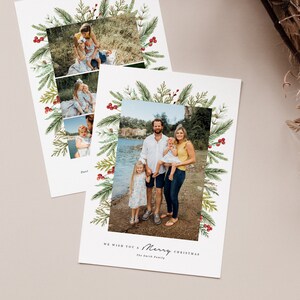 Christmas Card Photoshop Template, Holiday Photo Card Canva Template ...