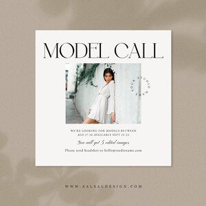 Senior Model Call Session Canva Template, Senior Photography Model Call ...