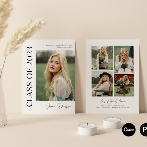 Graduation Announcement Template Photoshop Photo Card - Etsy