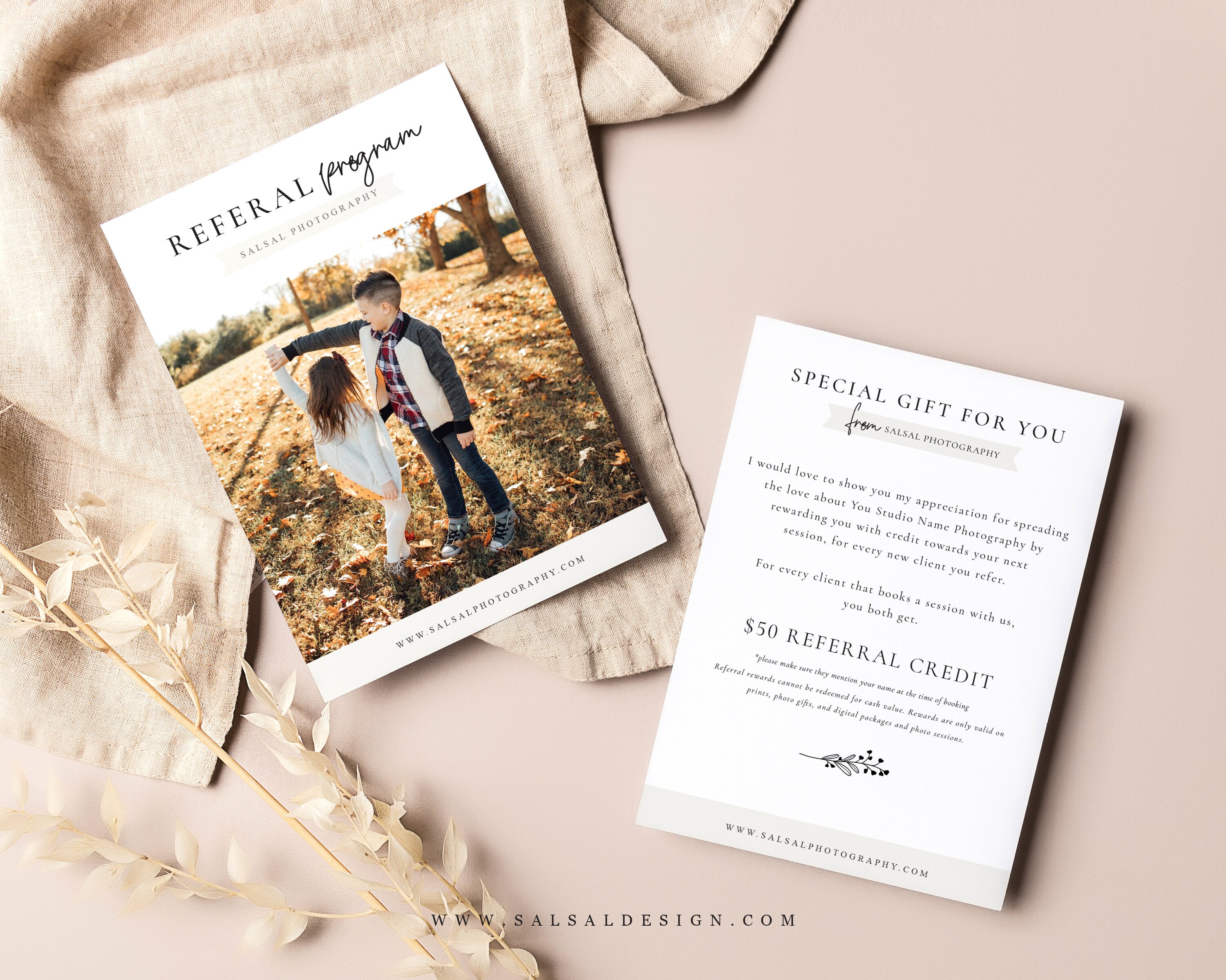 Photography Referral Card Template Photoshop Template | Etsy