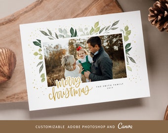 JINGLE: Editable Minimalist Christmas Canva Template, 5x7 Christmas ...