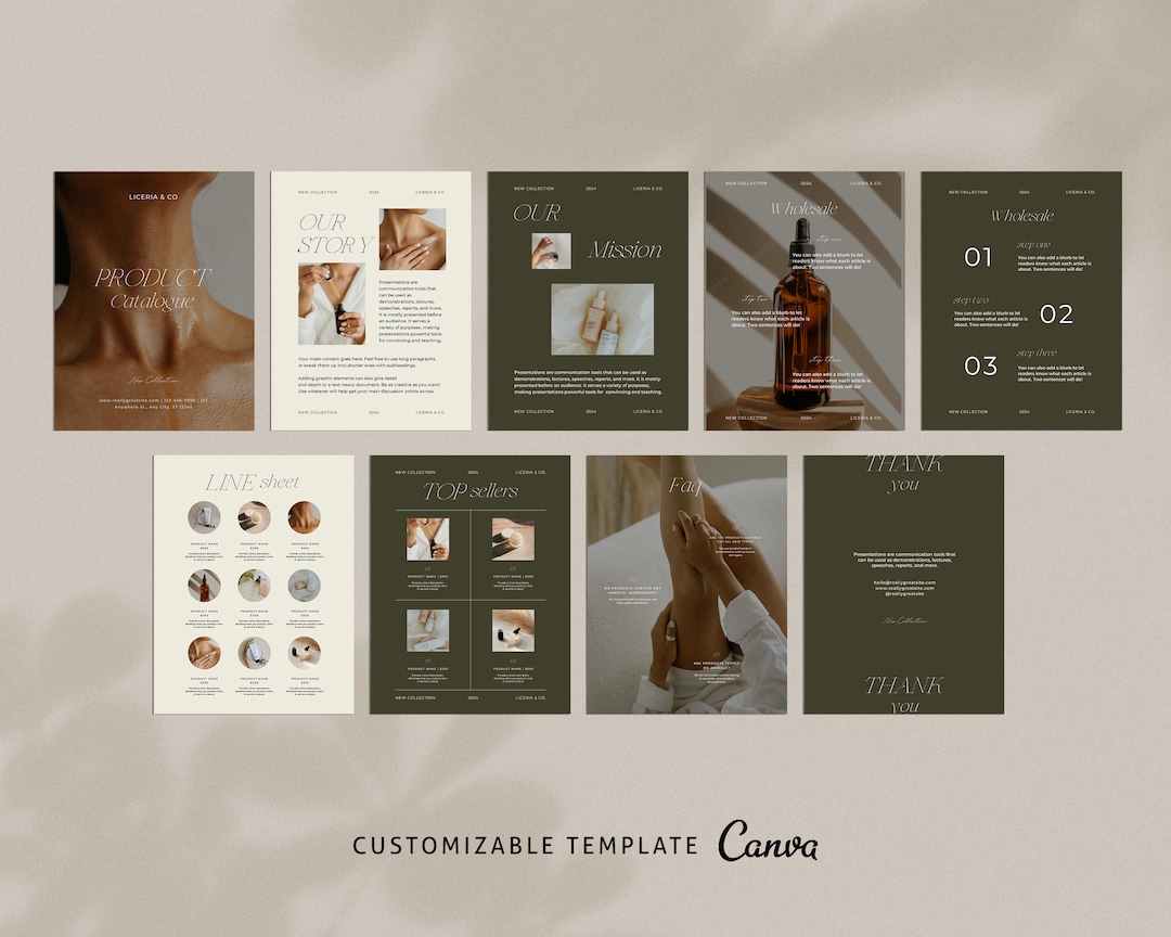 Canva Product Catalogue and Line Sheet Template, Product Catalog Canva ...