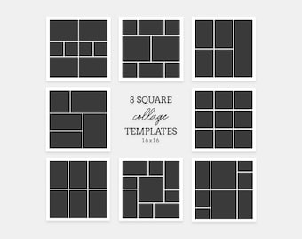 Collage Template Photoshop: Square Collages Bundle 8x / Storyboards ...