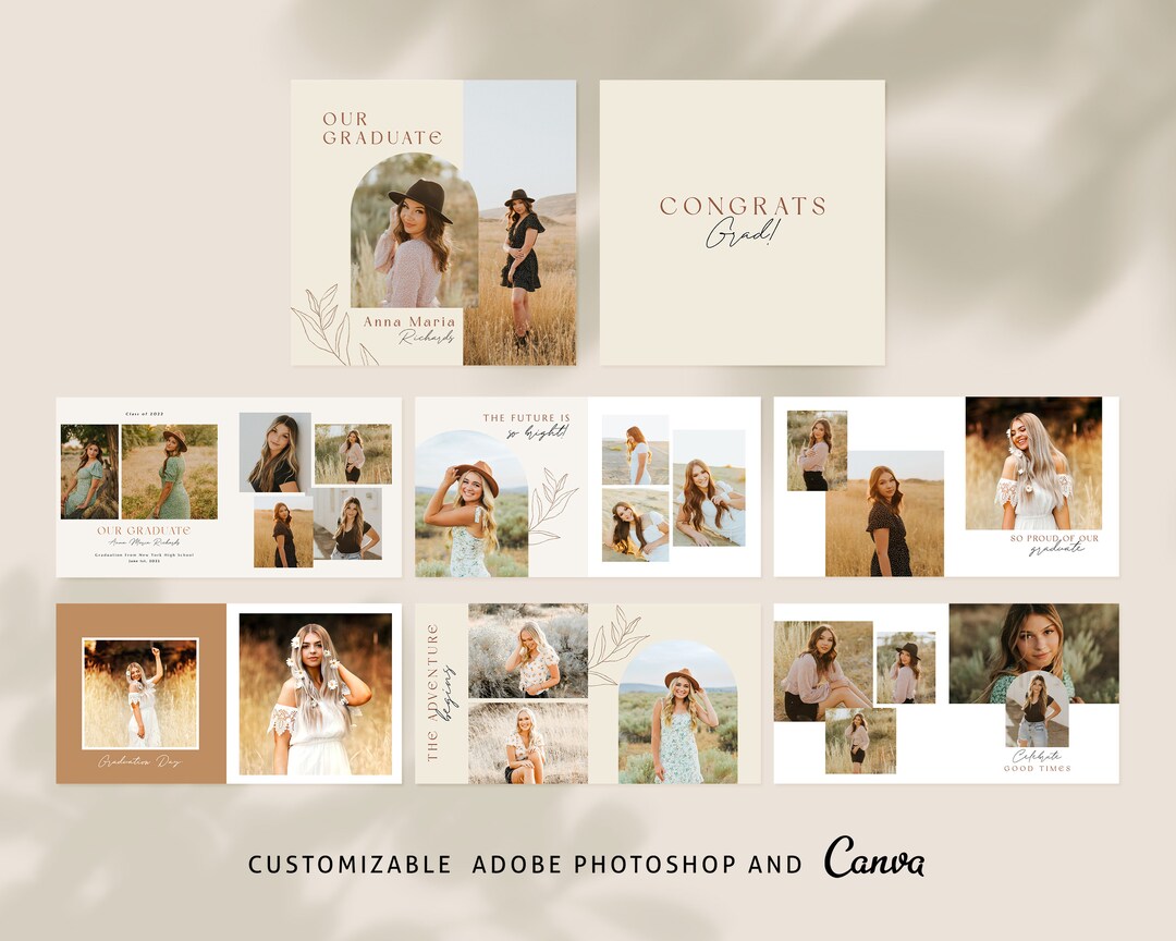 Senior Album Template Photography Template Graduation Photo - Etsy