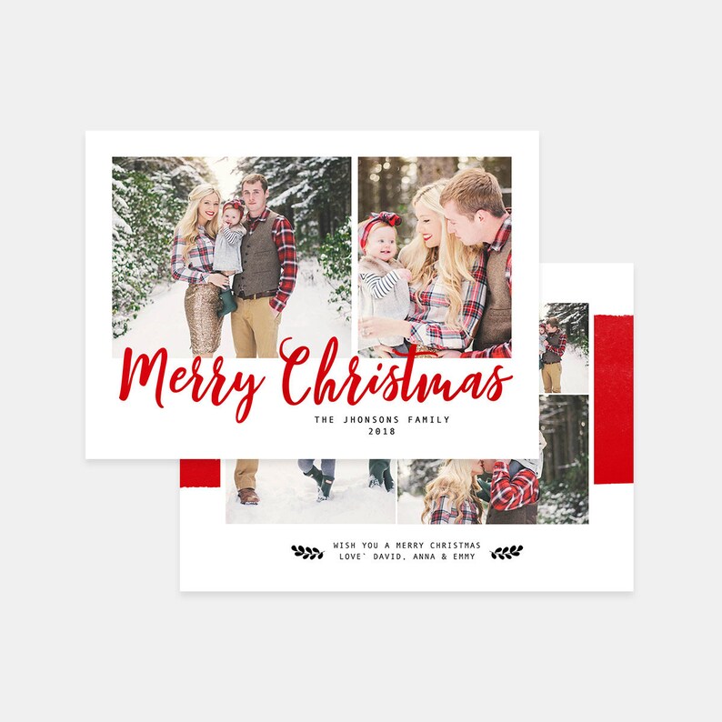 Christmas Card Photoshop Template Holiday Card Photoshop | Etsy