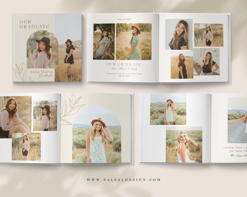 Senior Album Template Photography Template Graduation Photo | Etsy