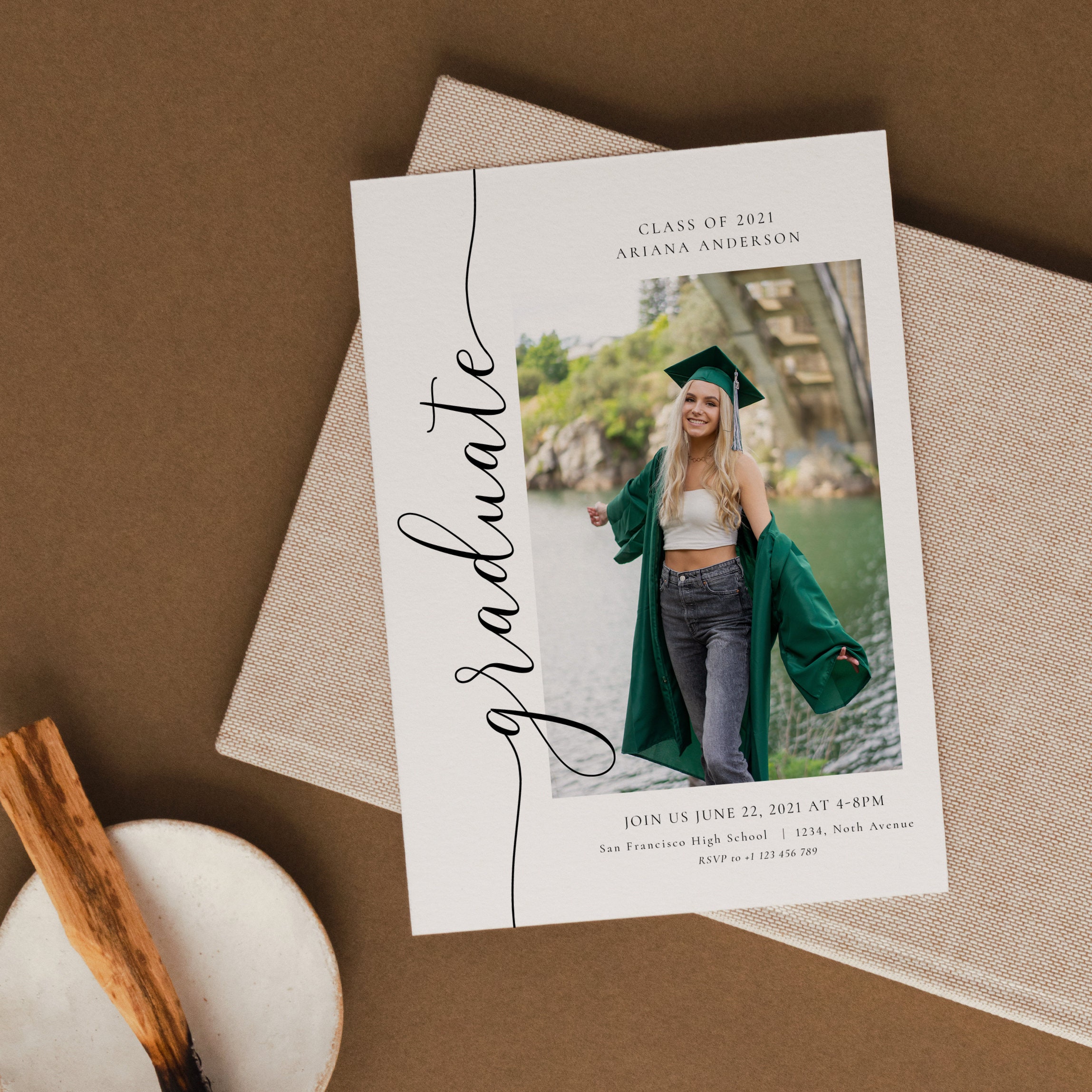 Graduation Announcement Photoshop Card G211 Graduation Announcement ...