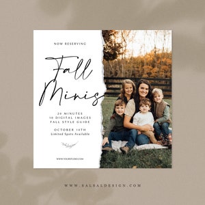 Fall Minis Instagram Post & Story Template, Fall Mini Session Canva and ...