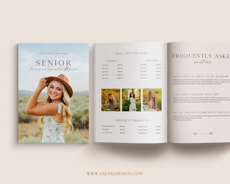 CANVA Senior Photography Style Guide Magazine Template - Etsy