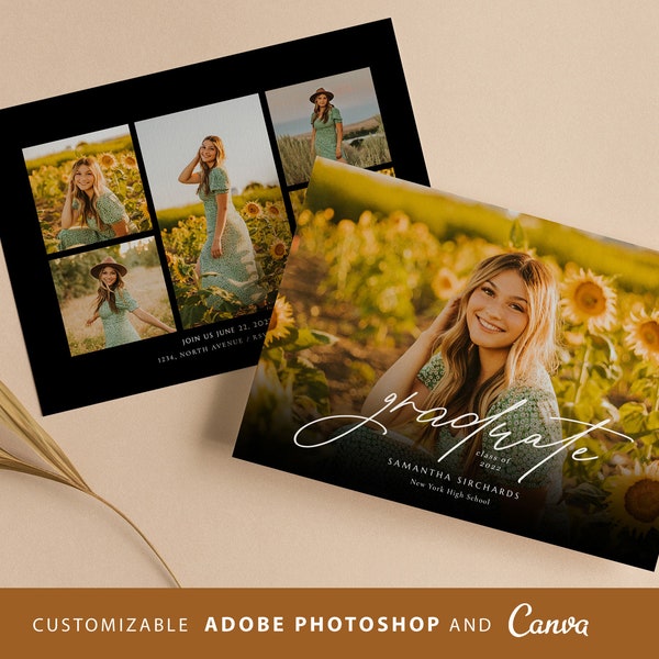 Landscape Graduation Announcement Template - Etsy