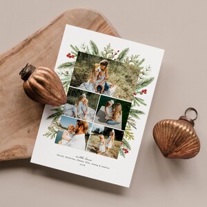 Christmas Card Photoshop Template, Holiday Photo Card Canva Template ...