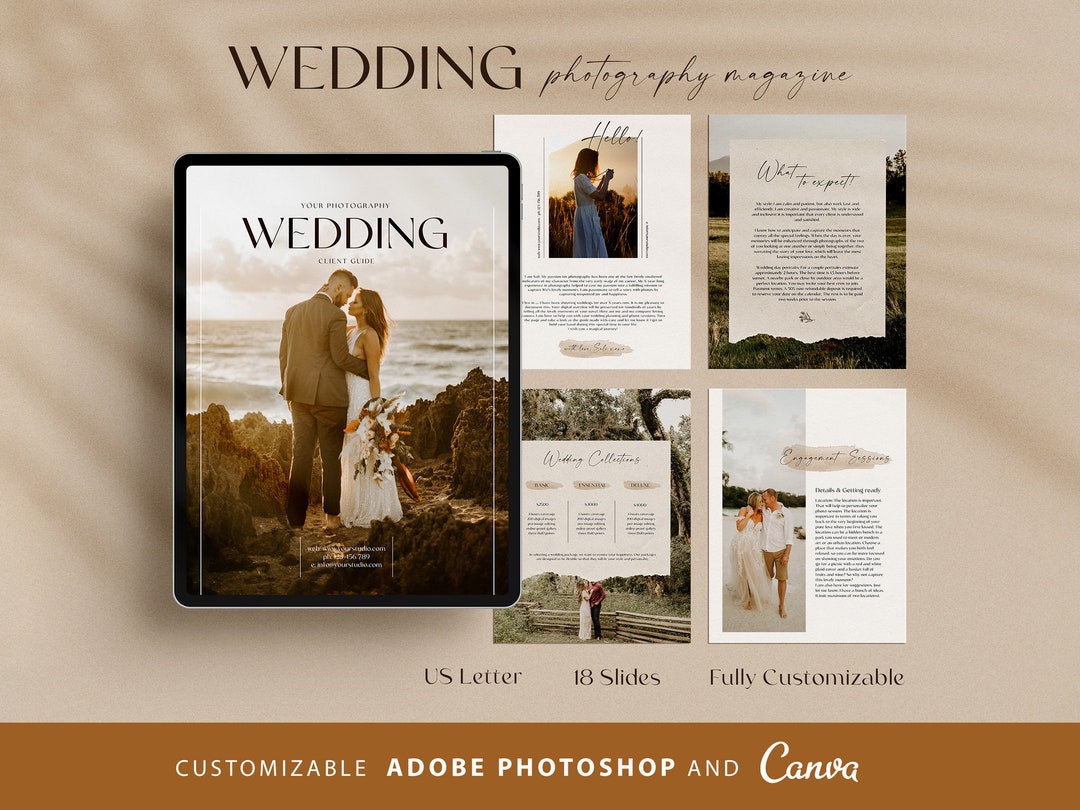 Canva Wedding Welcome Guide Photography, Welcome Packet Template ...
