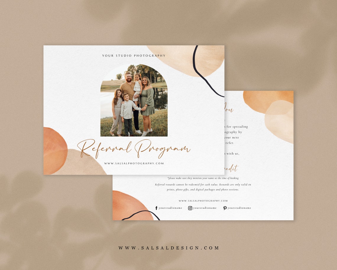 Photography Referral Card Template Photoshop Template Canva | Etsy