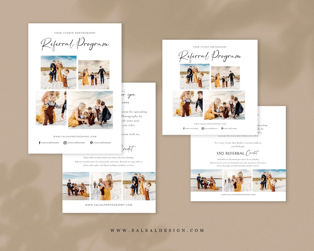 Photography Referral Card Template, Photoshop Template, Canva ...