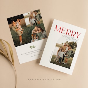 Editable Christmas Canva & Photoshop Card Template, Christmas Editable ...