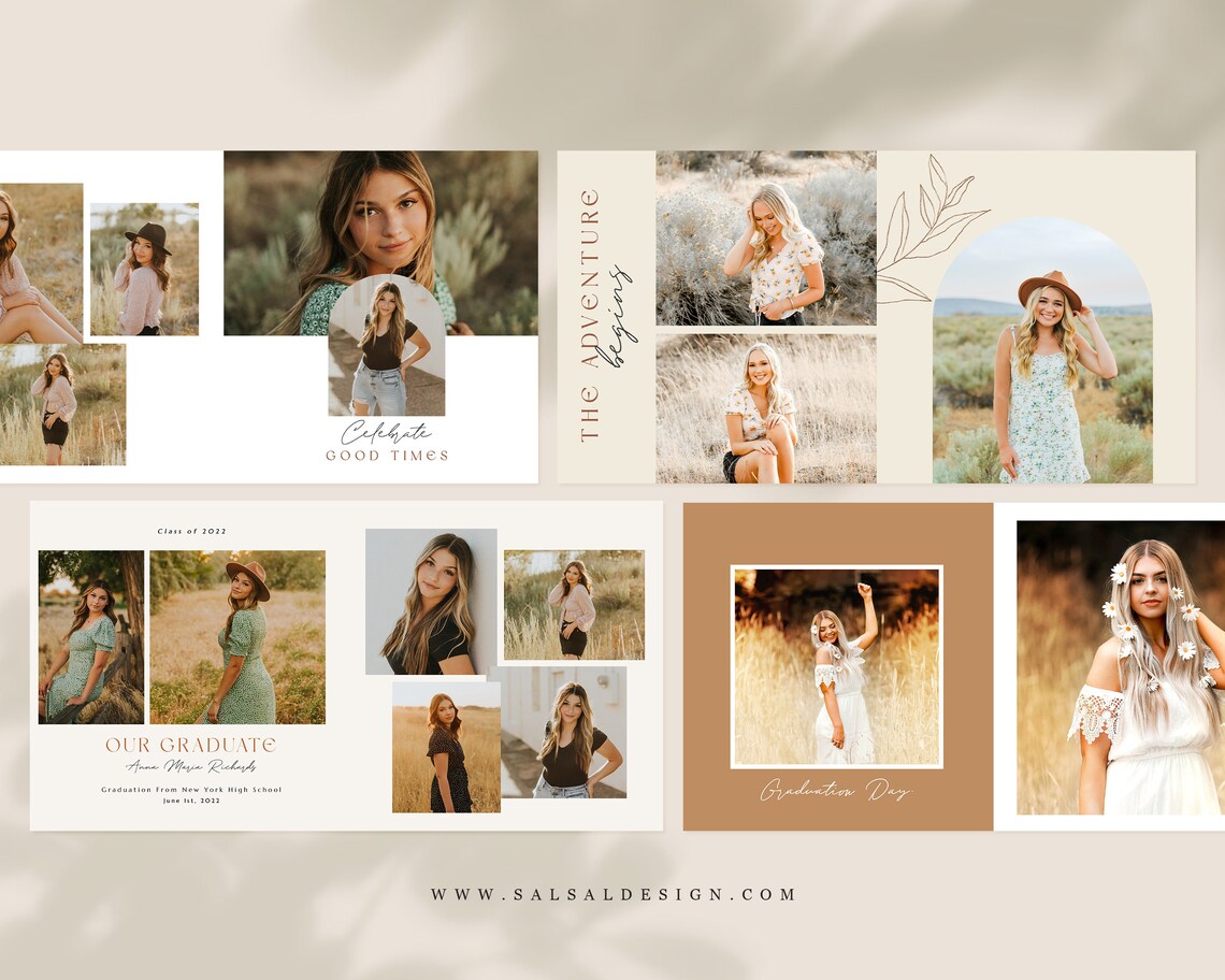 Senior Album Template Photography Template Graduation Photo | Etsy