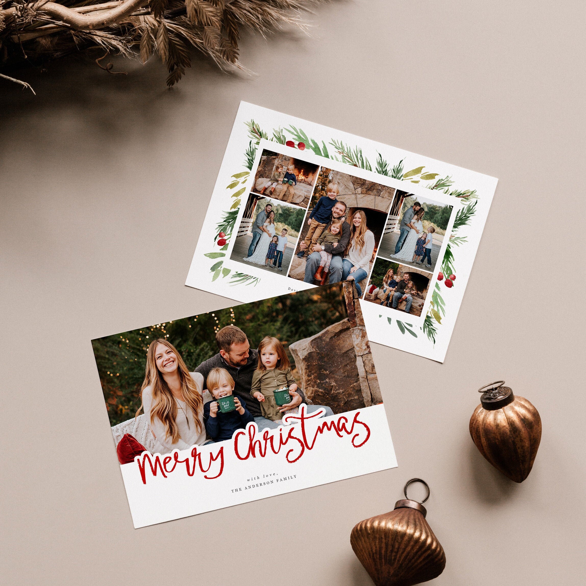 Stationery Joyful Holiday Card Template Canva Christmas Card Template 