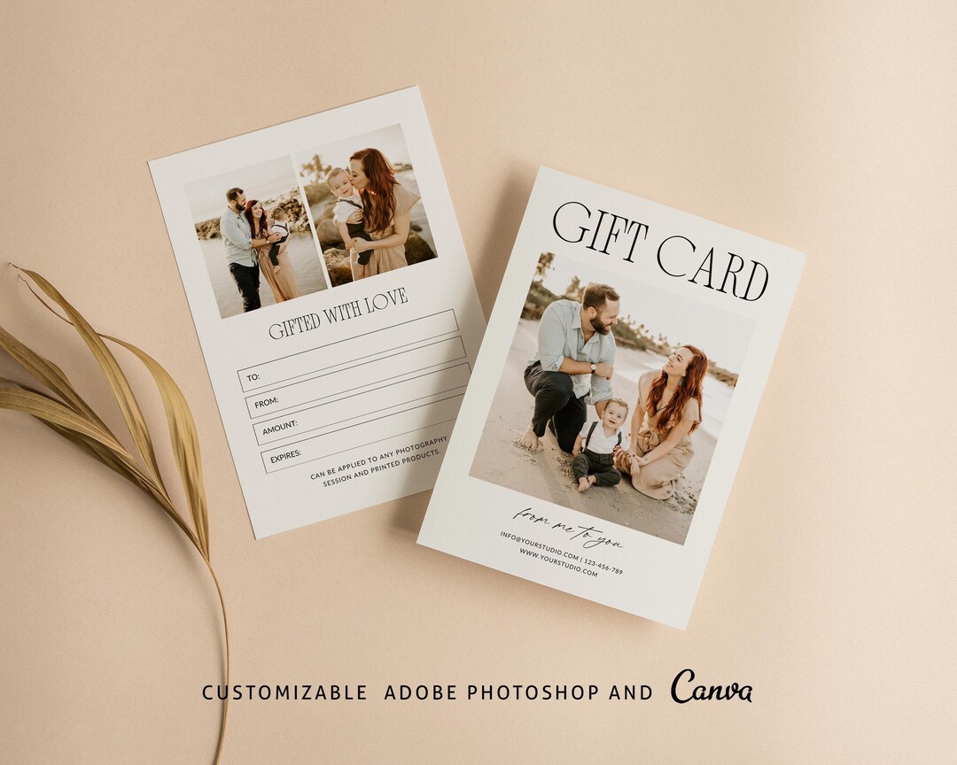 Photography Gift Certificates Canva Template ,photo Session Gift Card ...