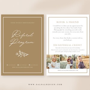 Photography Referral Card Template, Photoshop Template, Photographer ...