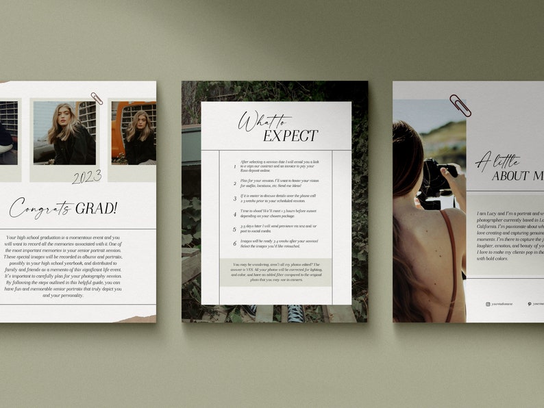 CANVA Senior Photography Style Guide Magazine Template - Etsy