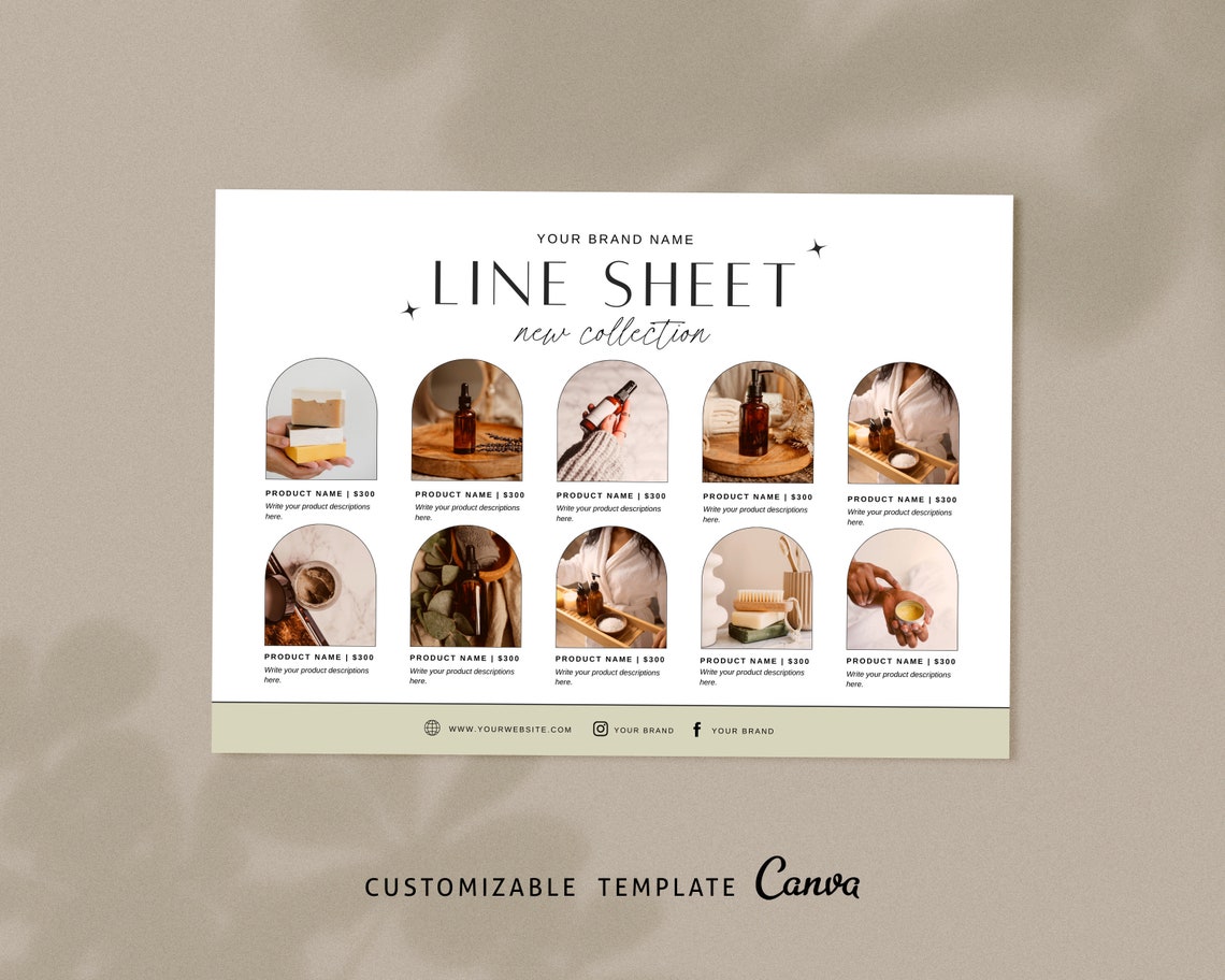 Line Sheet Canva Template Product Catalogs Product Sales - Etsy