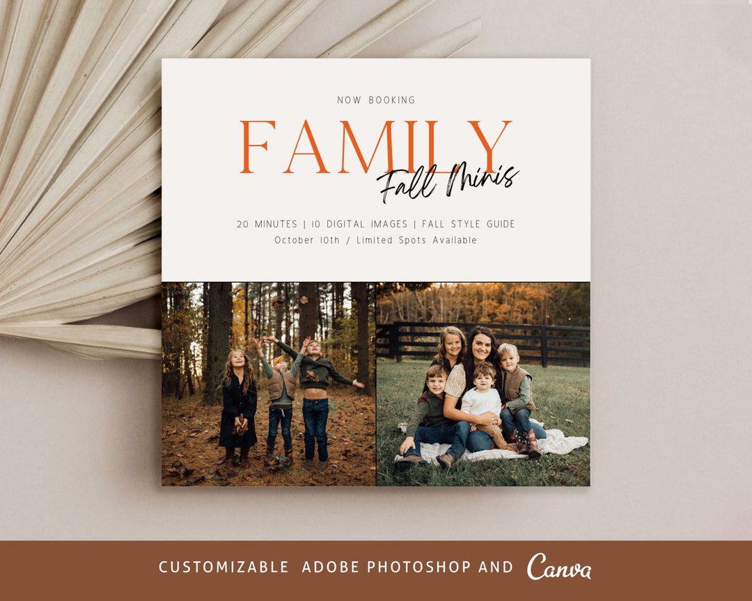 Canva Fall Mini Session Template, Photography Family Mini Session ...