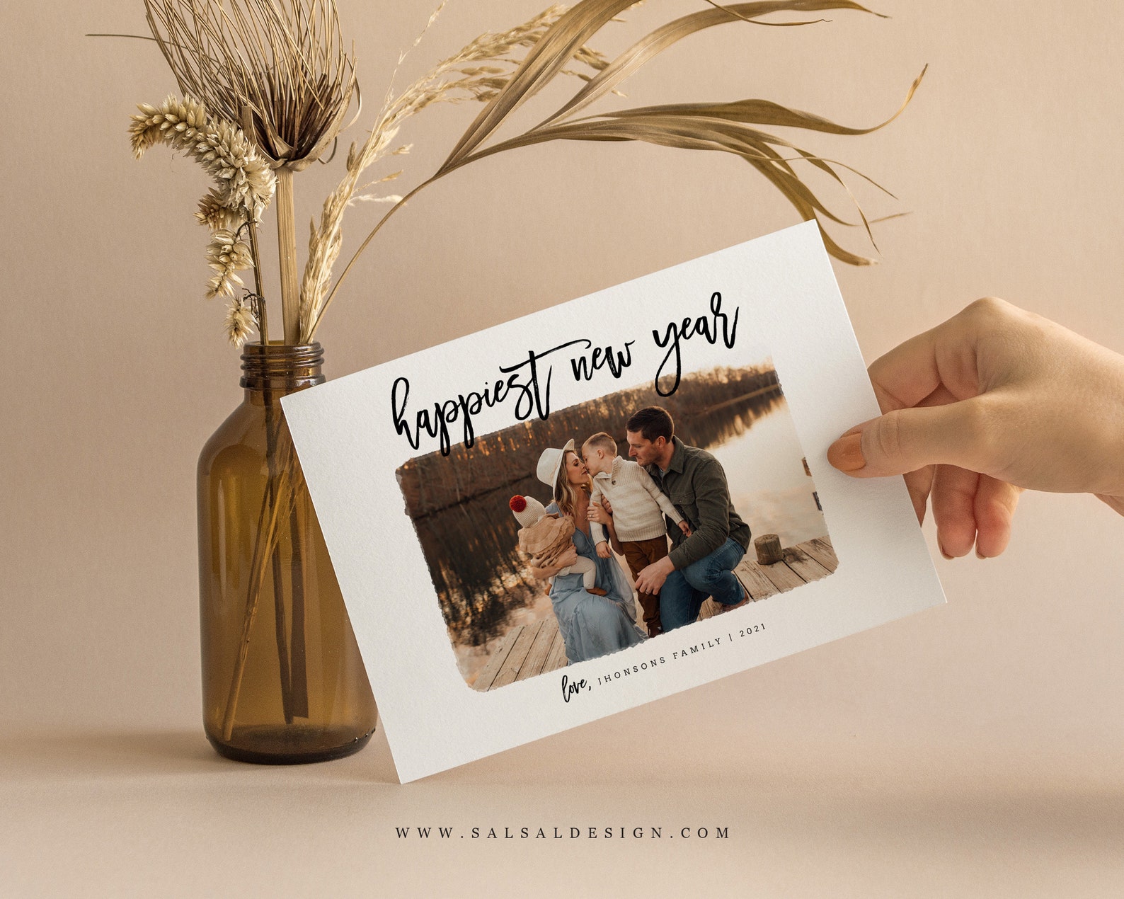 Editable New Year Canva & Photoshop Card Template New Year - Etsy