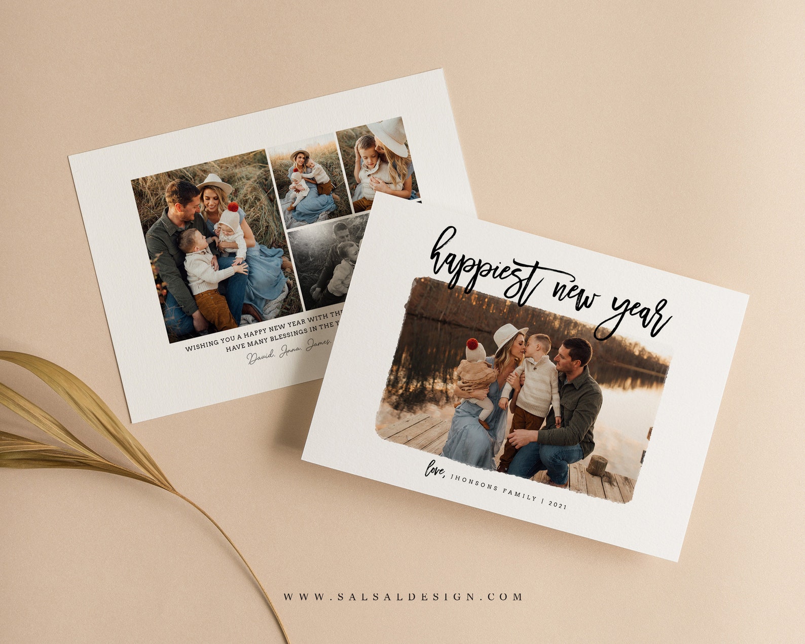 Editable New Year Canva & Photoshop Card Template New Year - Etsy