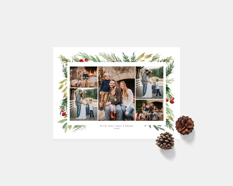 Multi photo christmas card photoshop templates - kitepolf