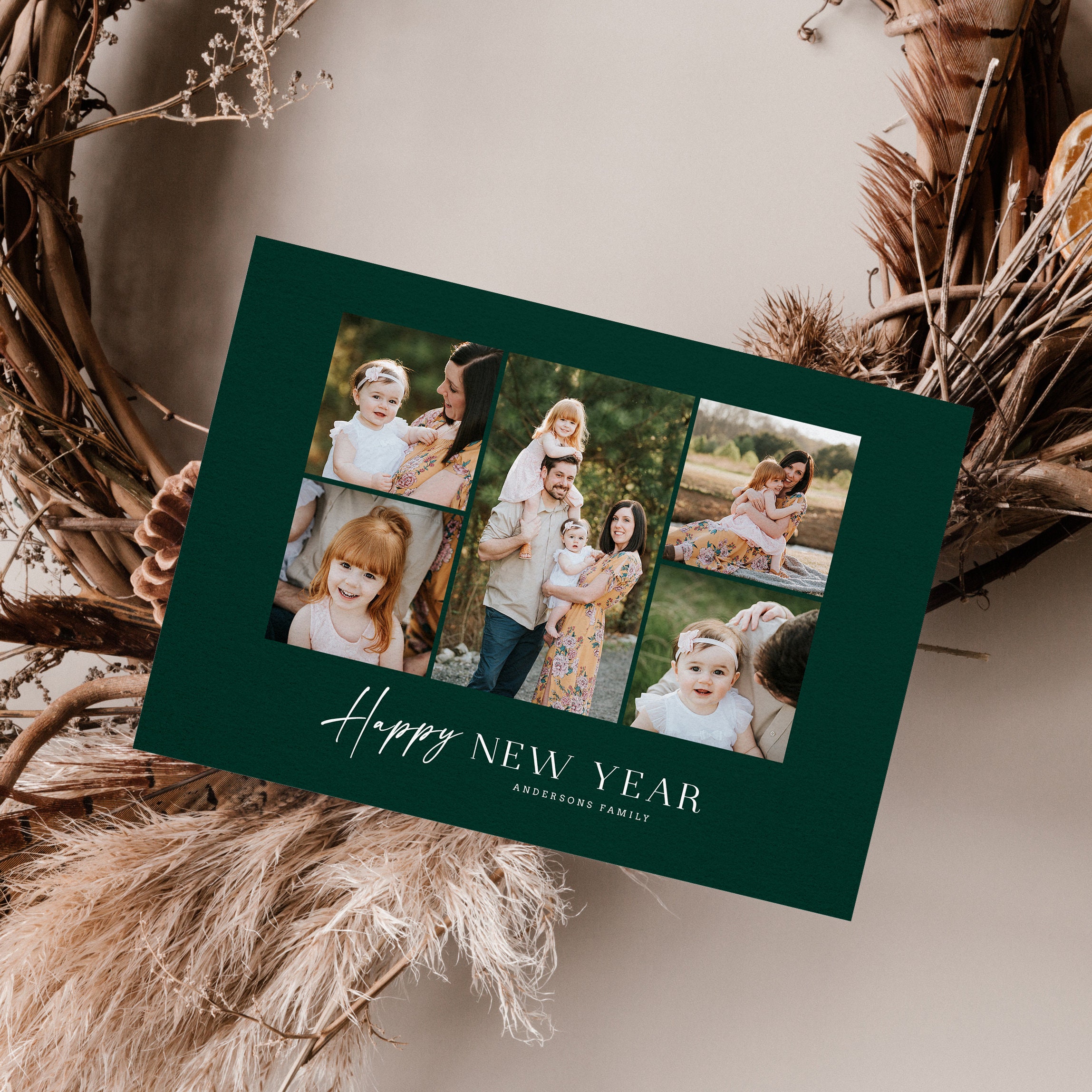 New Year Card Photoshop Template Holiday Card Template New | Etsy