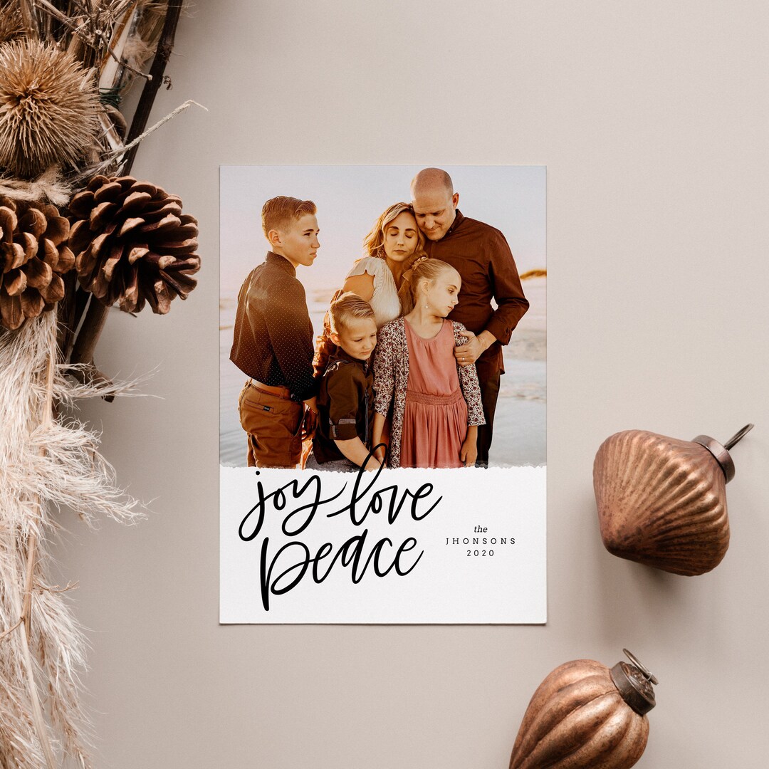 Christmas Card Photoshop Template Holiday Card Template - Etsy
