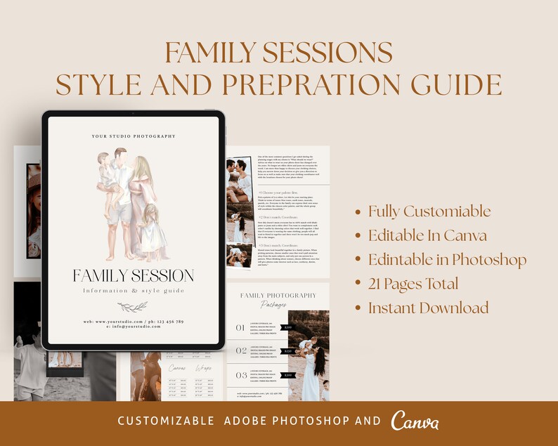 CANVA Family Photography Style Guide Magazine - Etsy