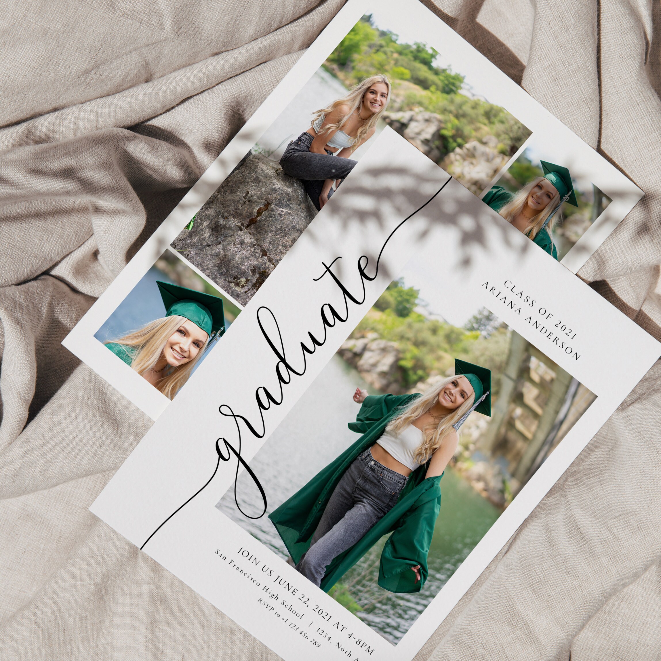 Graduation Announcement Photoshop Card G211 Graduation Announcement ...