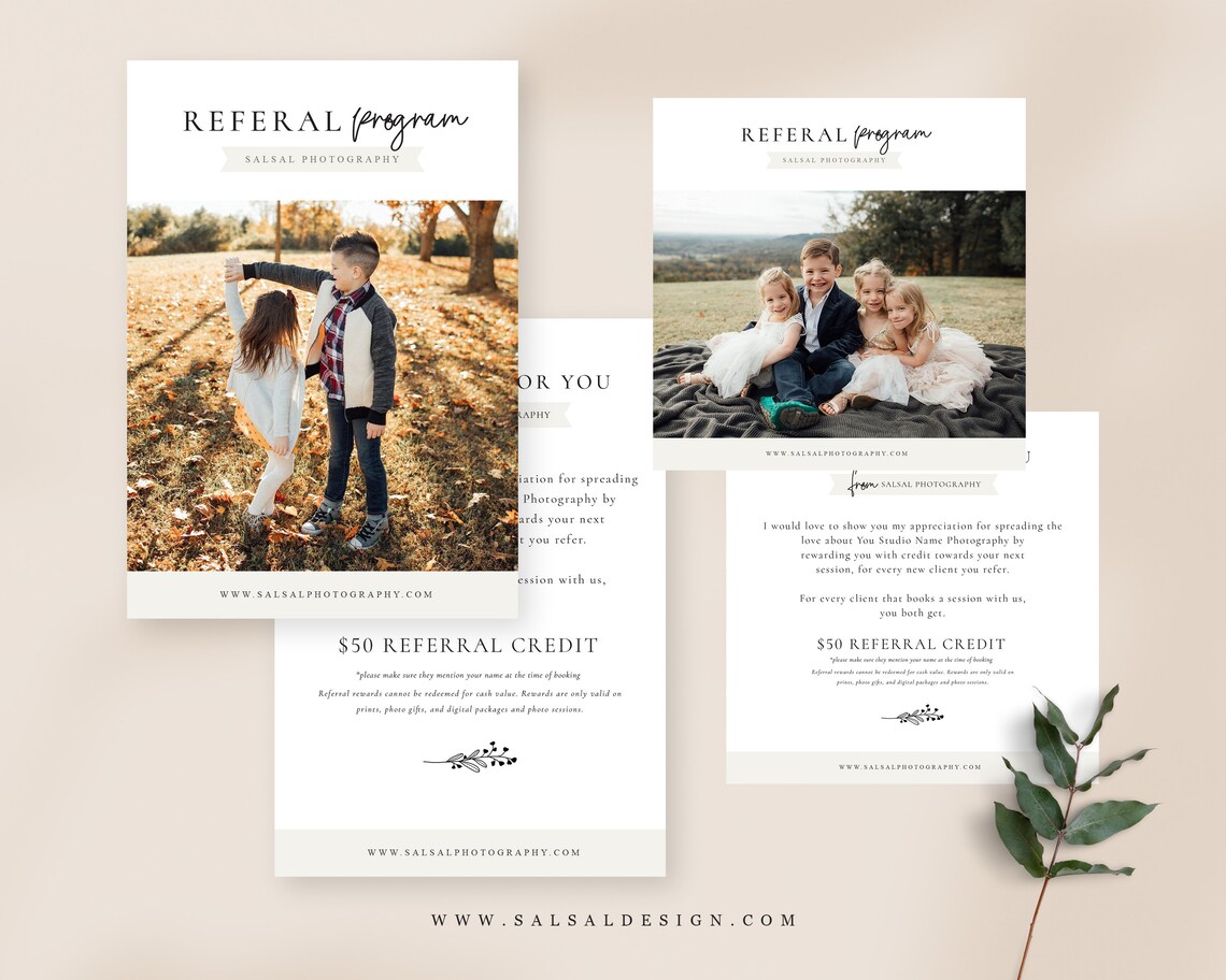 Photography Referral Card Template Photoshop Template - Etsy