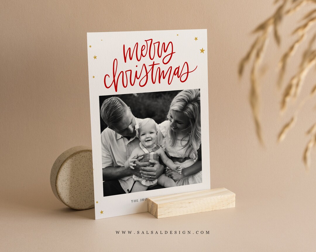 Editable Christmas Canva & Photoshop Card Template, Christmas Editable ...