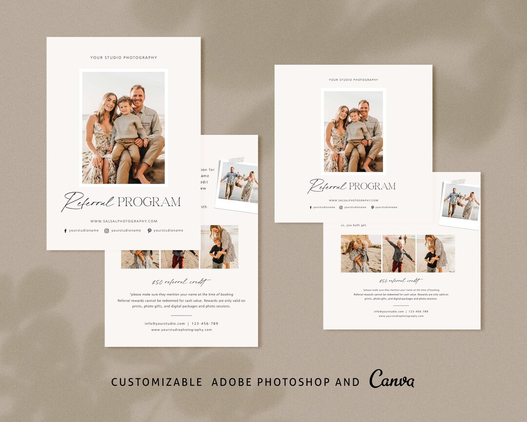 Photography Referral Card Template, Refer a Friend Card Canva Template ...