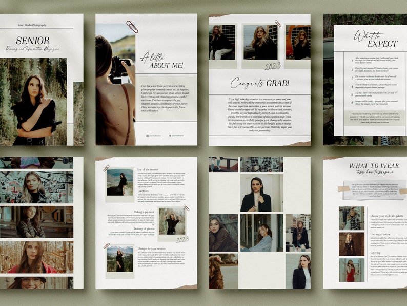 CANVA Senior Photography Style Guide Magazine Template - Etsy