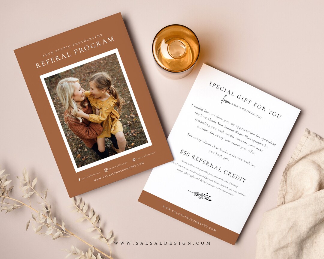 Photography Referral Card Template Photoshop Template - Etsy