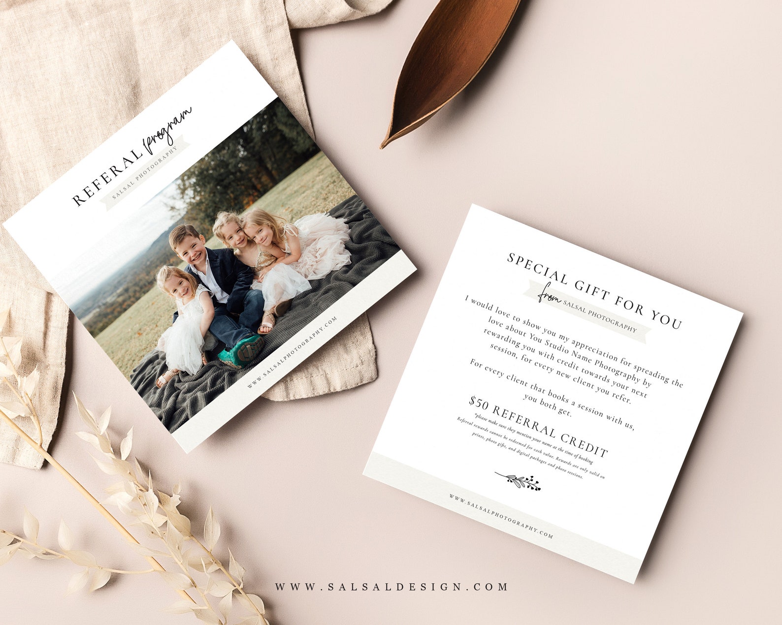 Photography Referral Card Template Photoshop Template - Etsy