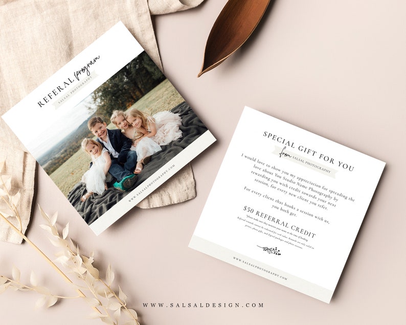 Photography Referral Card Template Photoshop Template | Etsy