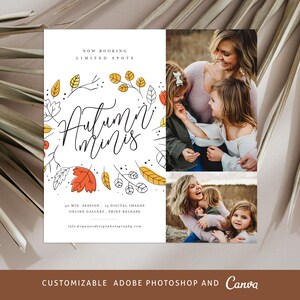 Fall Minis Session Canva and Photoshop Template, Fall Template, Mini ...