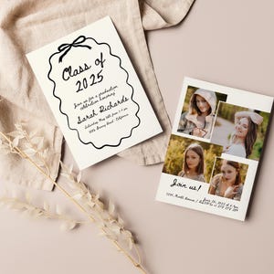 Custom Graduation Announcement Canva Template | Editable Grad Invite ...