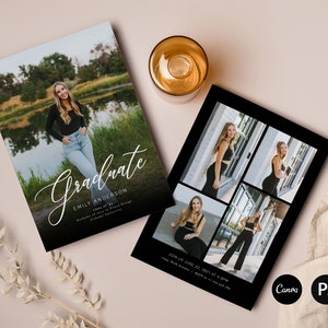 Graduation Announcement Card CANVA Template, Senior Graduation ...